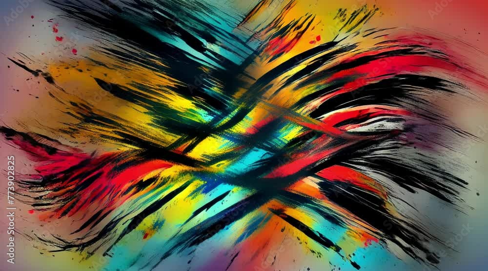 animation, motion effect expressive abstract pattern bursts forth with ...