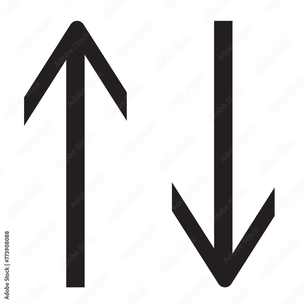 Up and Down Arrows vector icon isolated on transparent background, Up ...