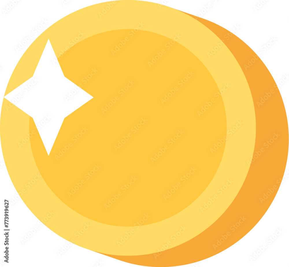 Magic gold coin. Magical accessory of fairy tale gnome Leprechaun ...