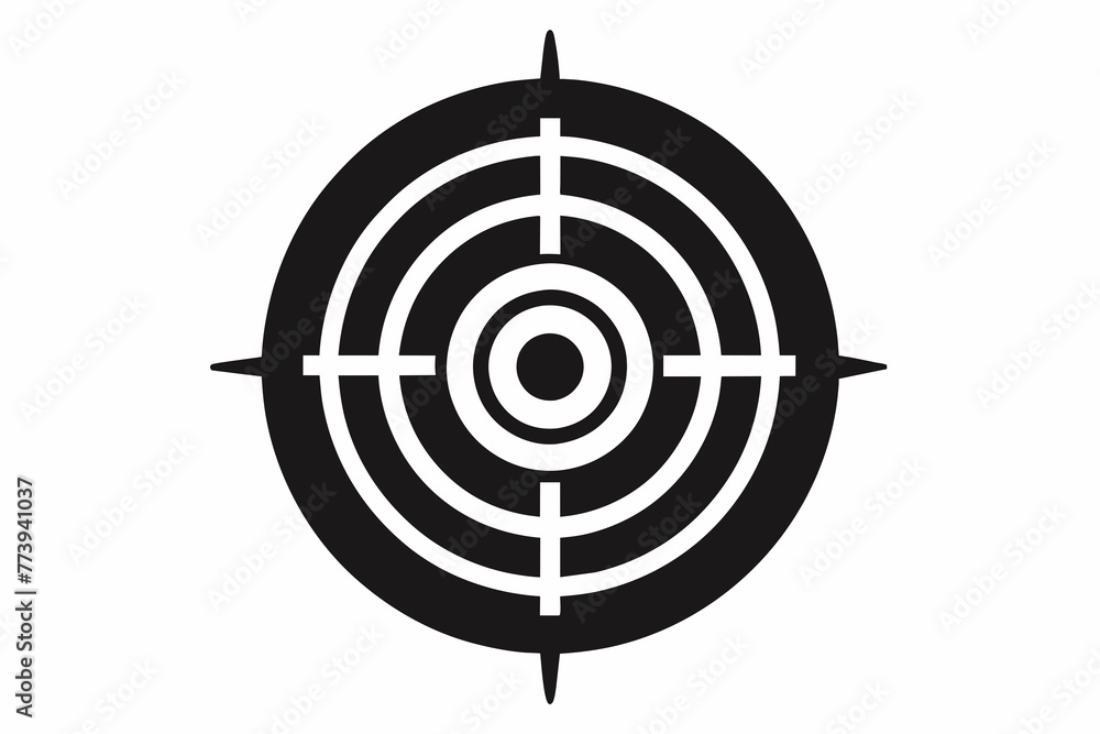 target icon silhouette black vector illustration Stock Vector | Adobe Stock