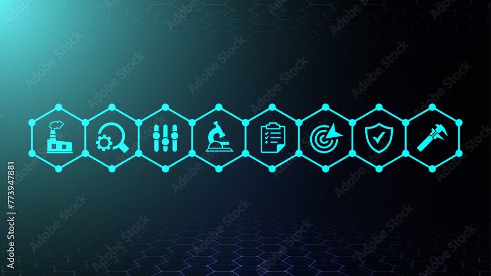 Quality management concept icons, iso, customer satisfaction, audit ...