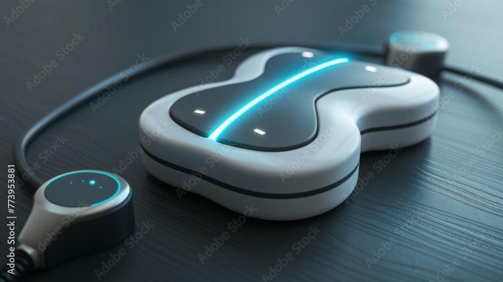 Modern White and Blue LED Pulse Oximeter Device on Dark Surface Stock ...