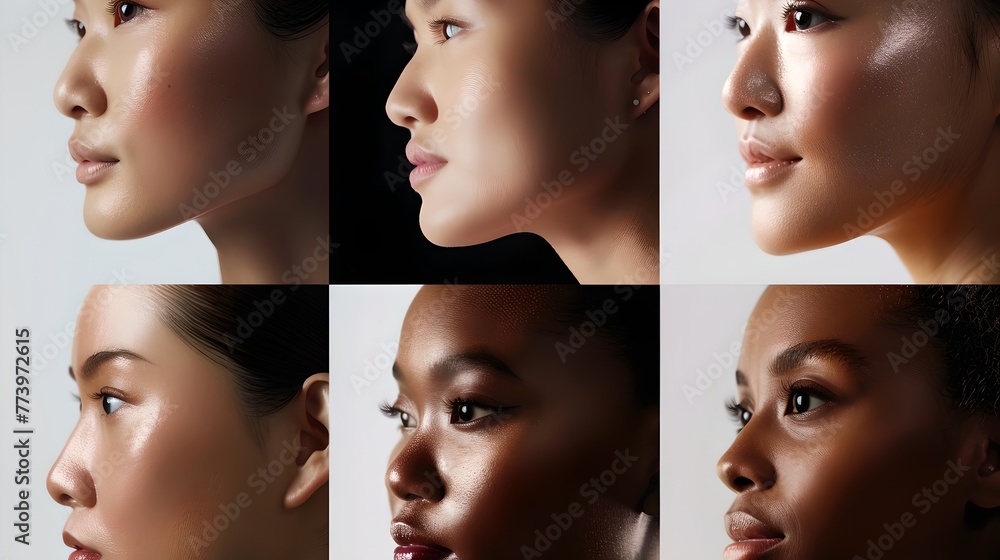 AI-Generated Diversity: A Collage of Multiracial Female Faces in ...