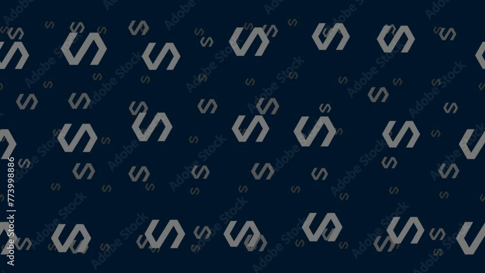 Polymer symbols float horizontally from left to right. Parallax fly ...