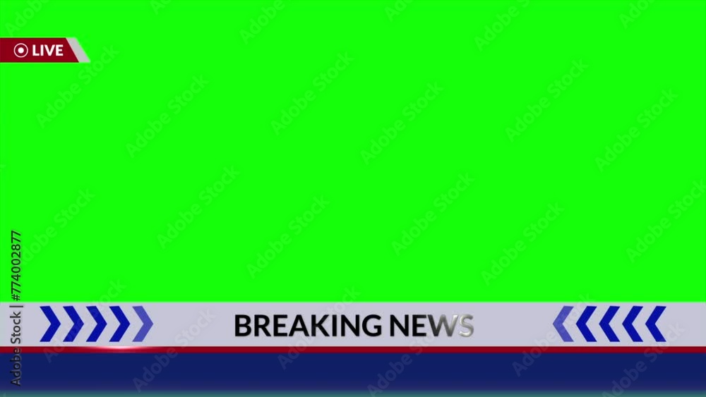 Breaking News - Lower third live breaking news brackground green screen ...