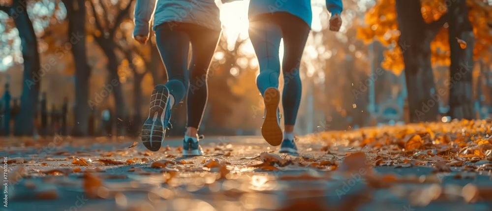 Jogging Through Nature's Path, A Scenic Trail in the Forest Offers the ...