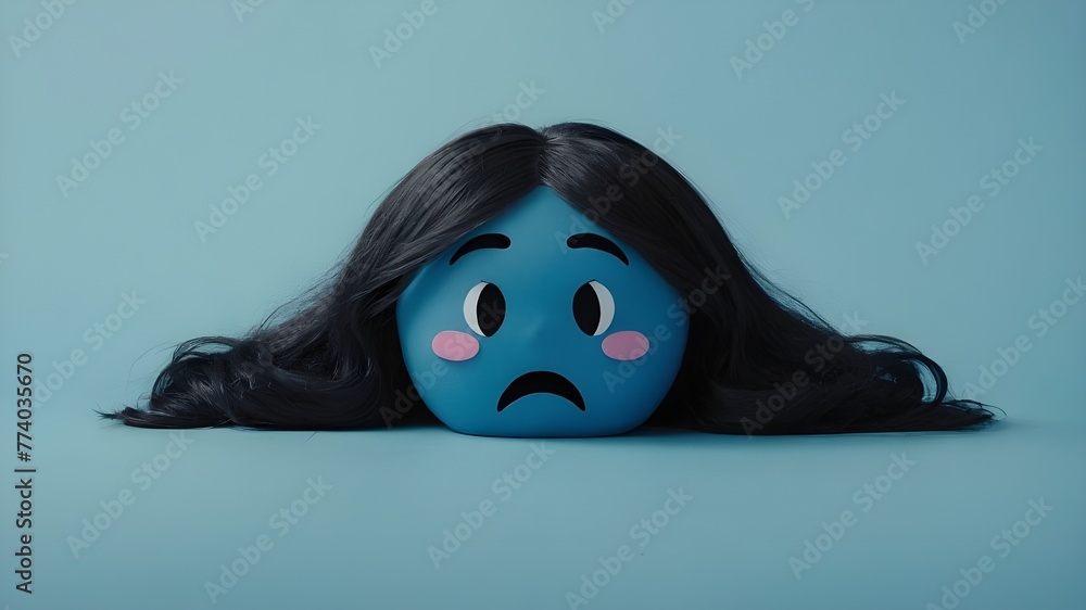 Depiction of the "Blue Monday" concept, symbolizing a day of sadness ...