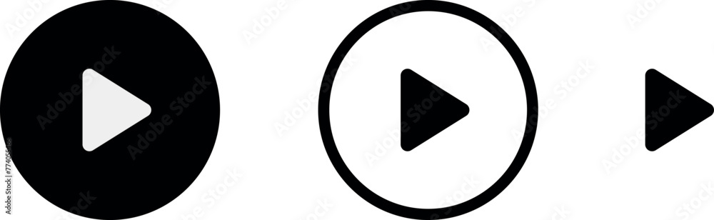 Play button icon sheet, multiple state of icons for mockup on ...