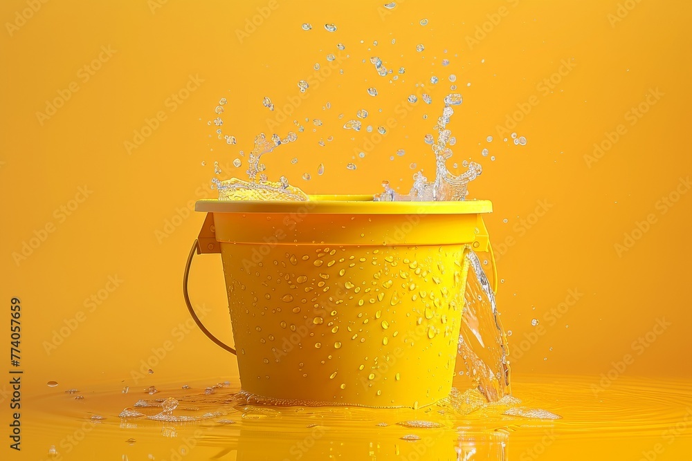 3D Songkran water bucket simple and iconic Stock Illustration | Adobe Stock