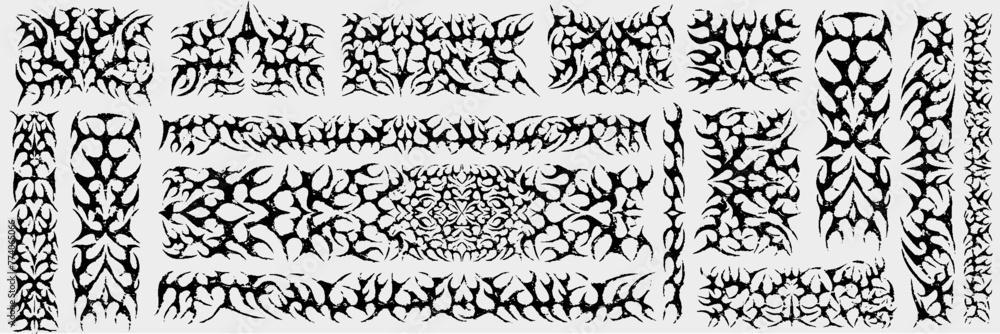 Gothic Cyber Sigilism Tattoo Pattern Vector Design. Streetwear Y2k ...