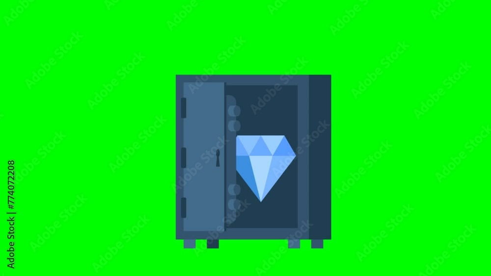 Save a diamond, talent, idea. A large blue diamond is locked in a metal ...