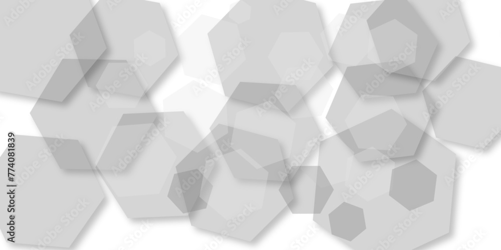Background with white and grey hexagonal lines, Abstract 3d hexagonal background with shadow ...