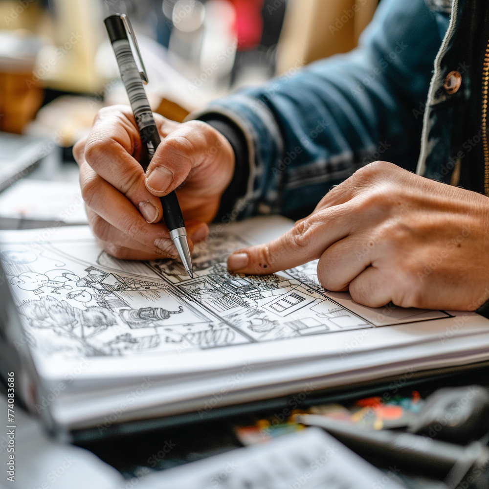 Visual storytelling workshop layout, designed for creators to add their ...