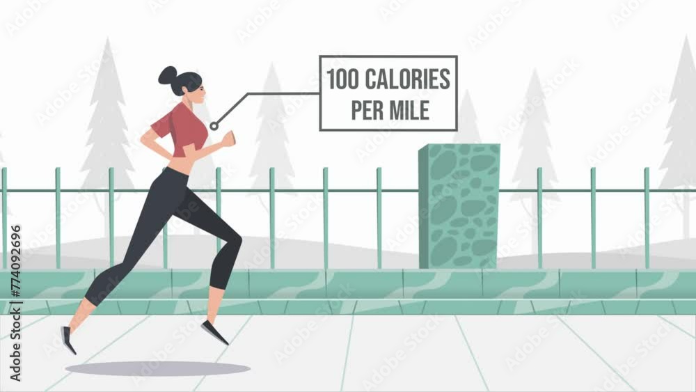 Animated Runners Displaying Calories Burned, Perfect for illustrating ...