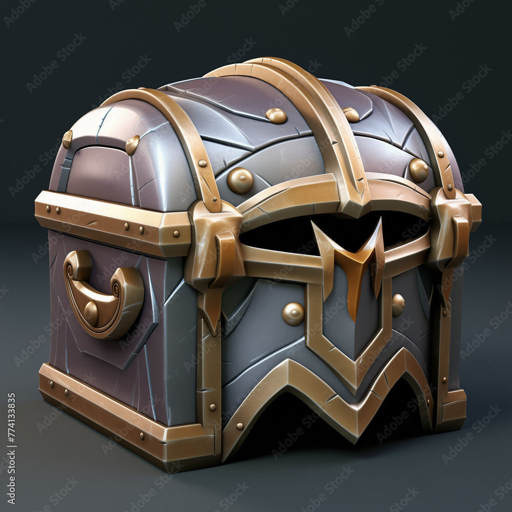 Knight treasure chest isolated. Illustration of a treasure chest made ...