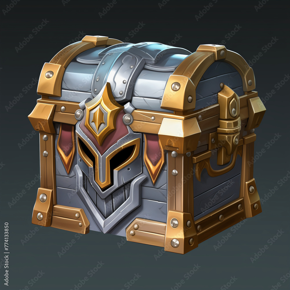 Knight treasure chest isolated. Illustration of a treasure chest made ...
