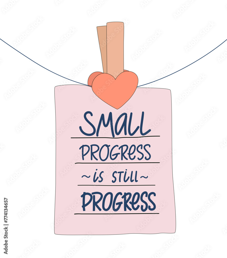 Memory note with clip and handwritten motivational text vector ...