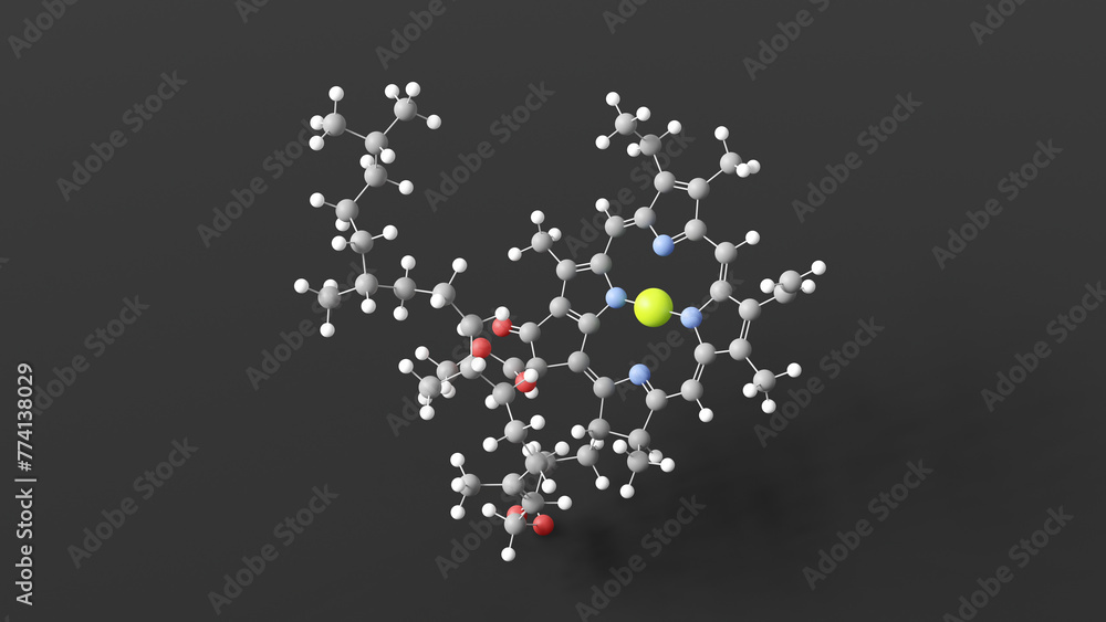 chlorophyll a molecular structure, chlorophyll, ball and stick 3d model ...