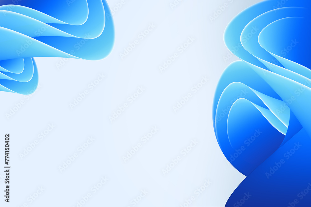 Abstract soft light blue background with curve pattern wave 3d graphics ...