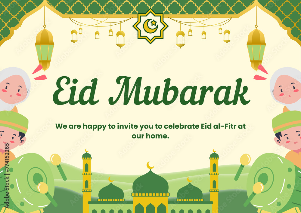 Eid al fitar, Happy Eid, Eid Mubarak, Eid greeting card, Islamic event ...