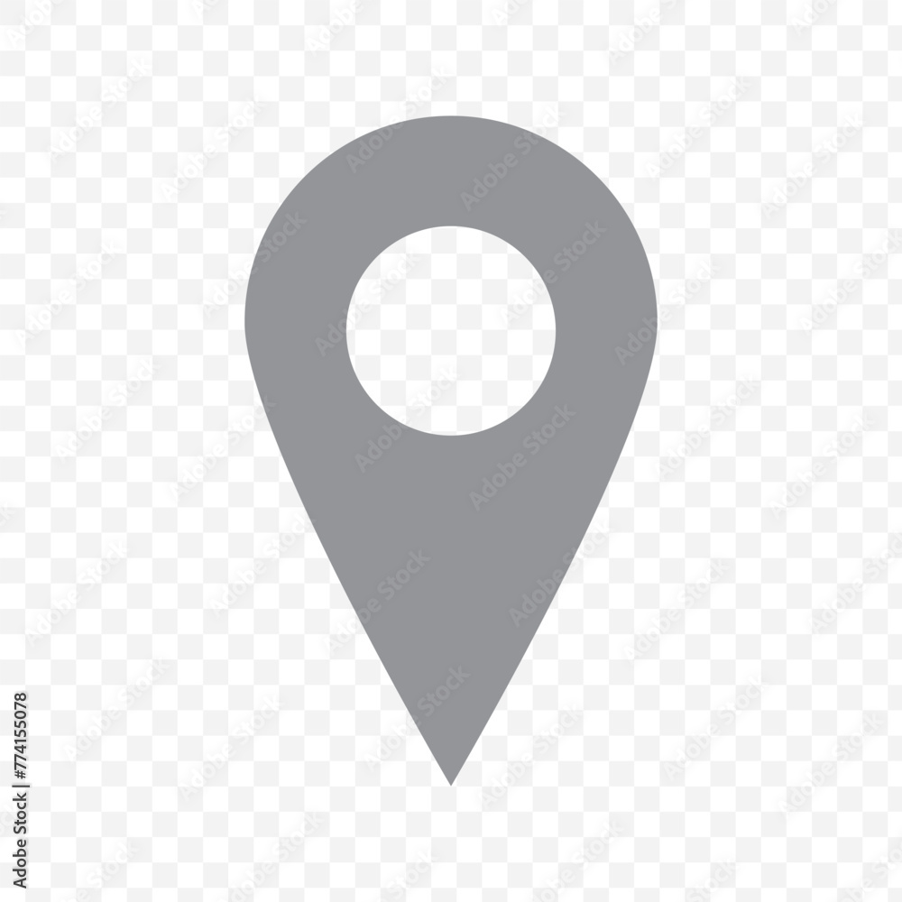 location pin icon on transparent. map marker sign. flat style. map ...