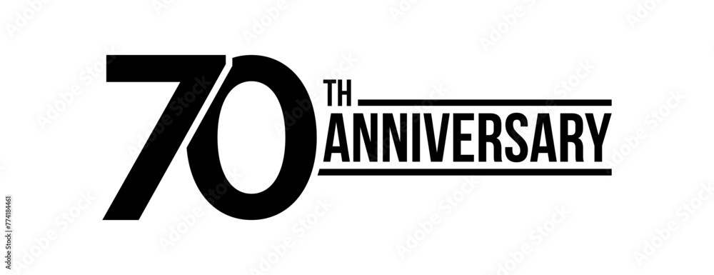 70th anniversary celebration label. Seventy years jubilee ...