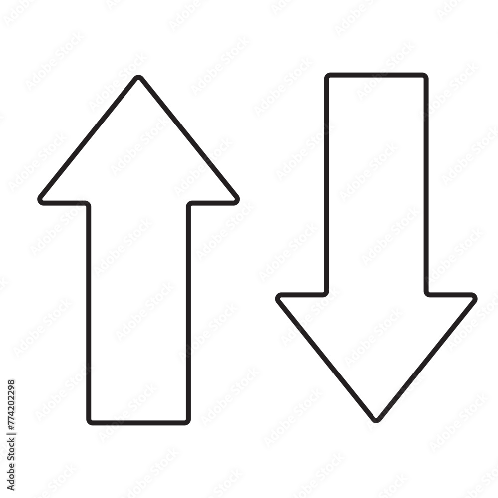 Up and Down Arrows icon vector isolated on white background, logo ...