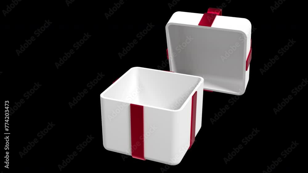 3D open gift box animation. Opening gift box animation. Modern holiday ...