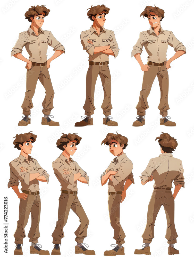 men cartoon character sheet...Cartoon PNG with transparent background ...