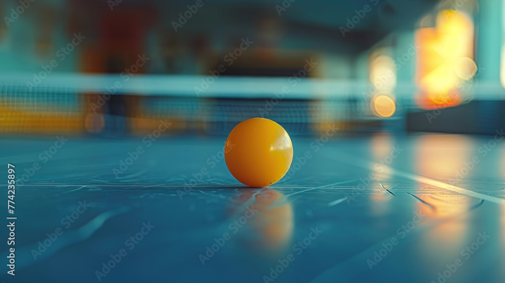 World Table Tennis Day, april, table tennis ball on blur table ...