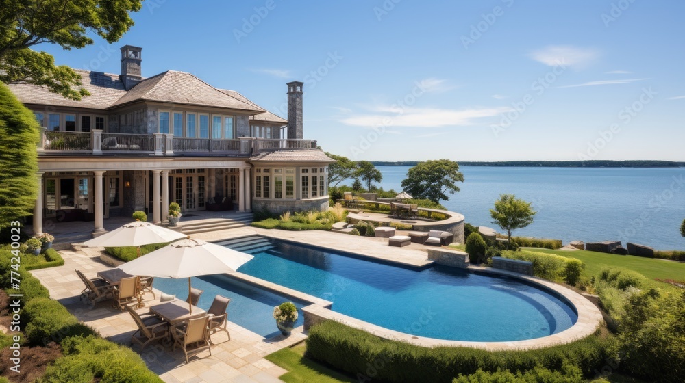 Mediterranean inspired villa with a sprawling garden and a private ...