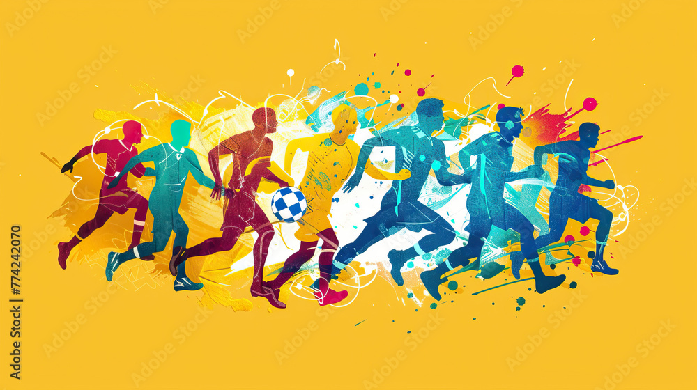 silhouette of Sports Athletics players for World Athletics Day and ...