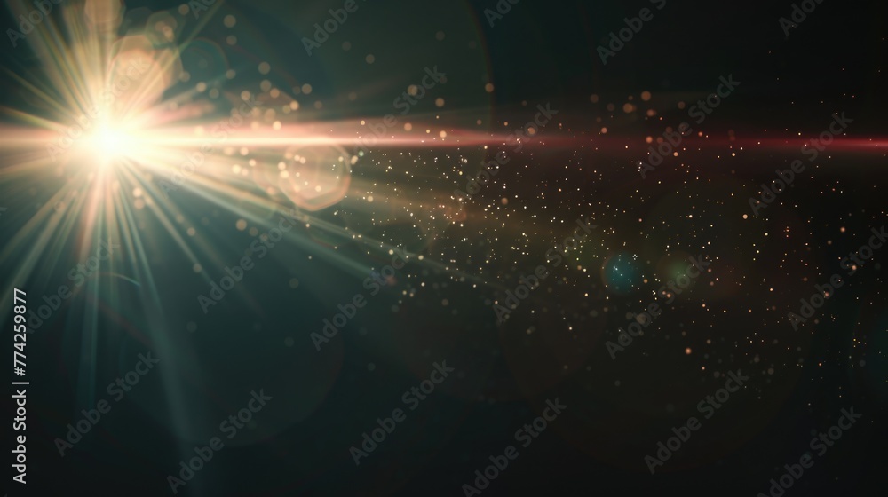 Lens flare and light leak haze texture on a black background Stock ...