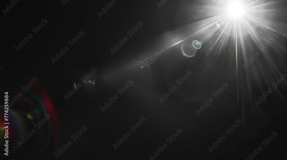 Lens flare and light leak haze texture on a black background Stock ...