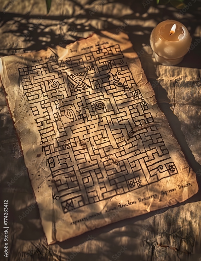 Intricate Knotwork of a Mysterious Runic Journal Page Revealing Ancient ...