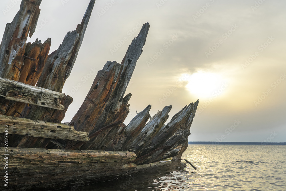 Loksa Estonia - March 31 2024: Shipwreck of the schooner Raketa, built ...