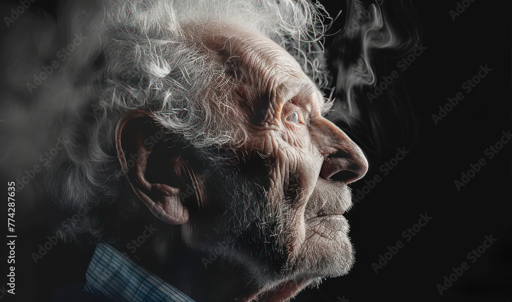 Elderly individual grappling with ravages of Alzheimer's disease, their ...