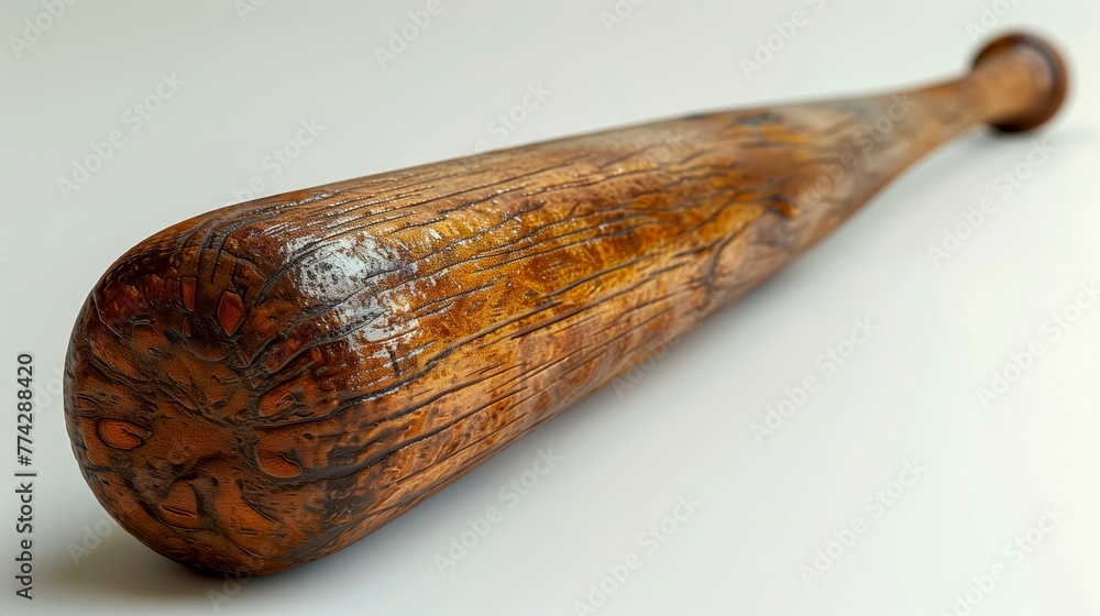 his image captures the textured detail of a well-used baseball bat ...