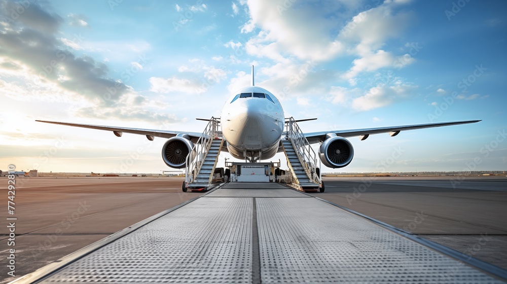 bridge connecting both sides for boarding passengers and conducting ...