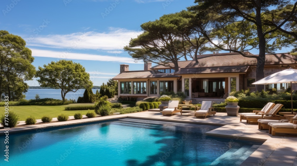 Mediterranean inspired villa with a sprawling garden and a private ...