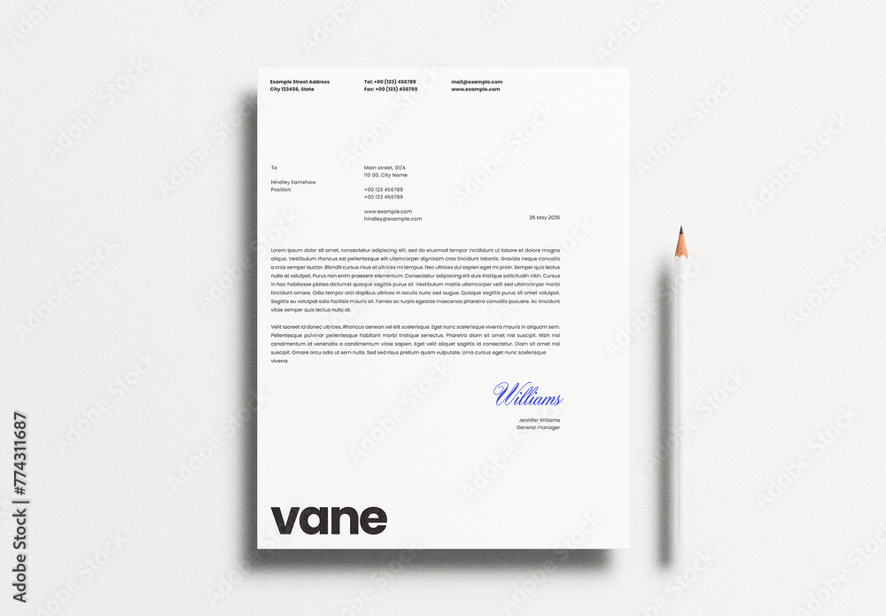 White Letterhead Letter Pencil Identity Branding Logo Logotype ...