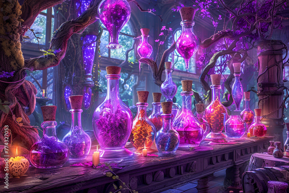 Fantasy creatures brewing potions, their actions a dance of chemical ...
