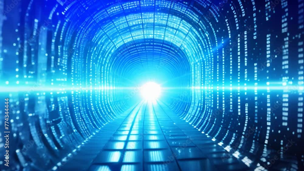 A tunnel illuminated by a glowing light at its end, symbolizing a ...