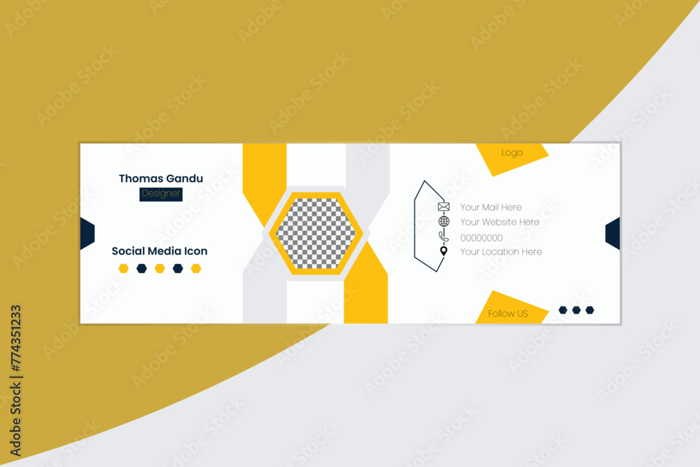 Modern and minimalist email signature template | Personal social media ...