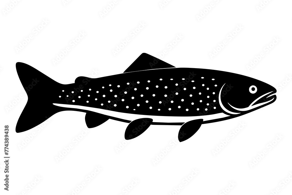 trout fish silhouette vector illustration Stock Vector | Adobe Stock