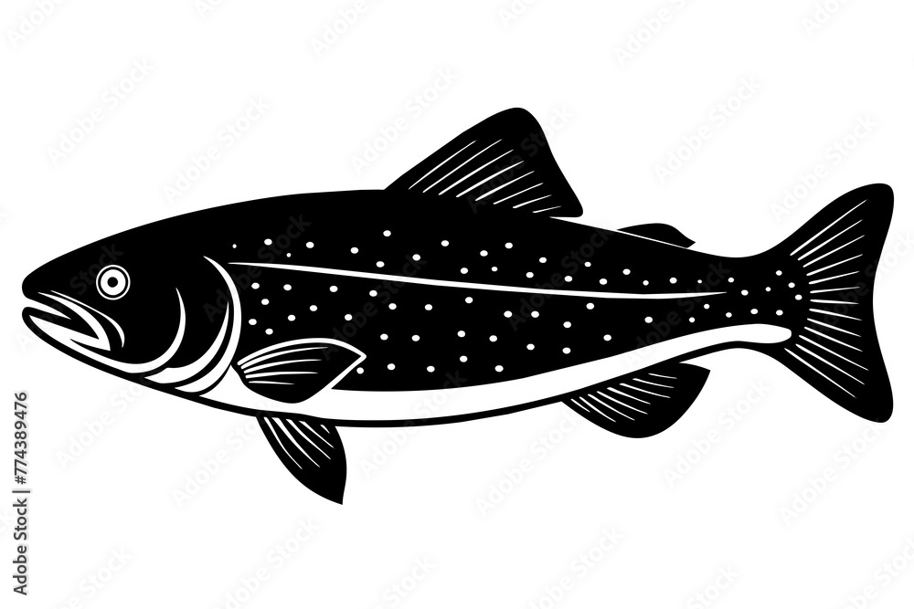 trout fish silhouette vector illustration Stock Vector | Adobe Stock