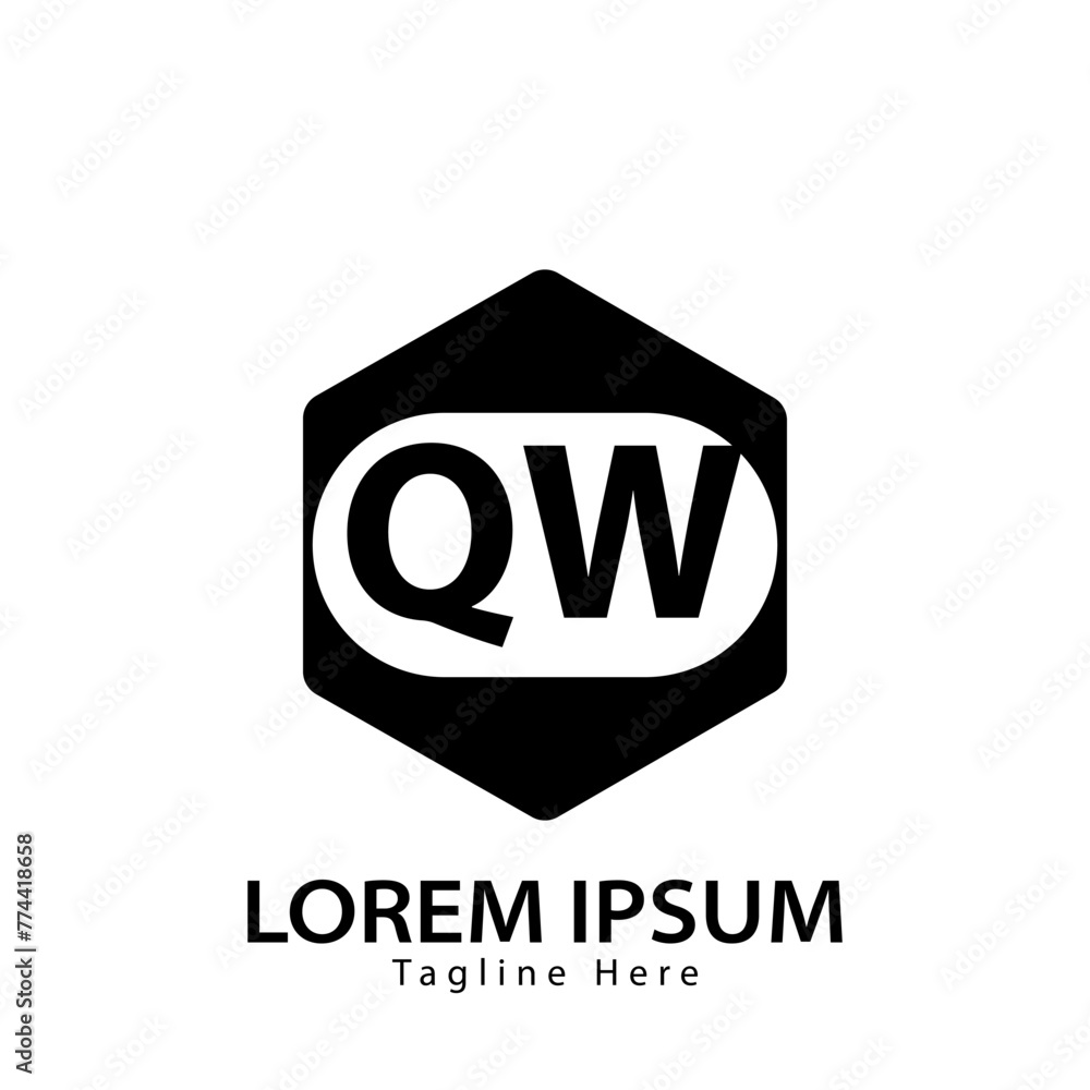 letter QW logo. QW. QW logo design vector illustration for creative ...