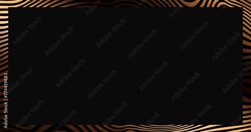 Golden wavy lines textured blank background. Realistic nagtive space set of transparent plate ...