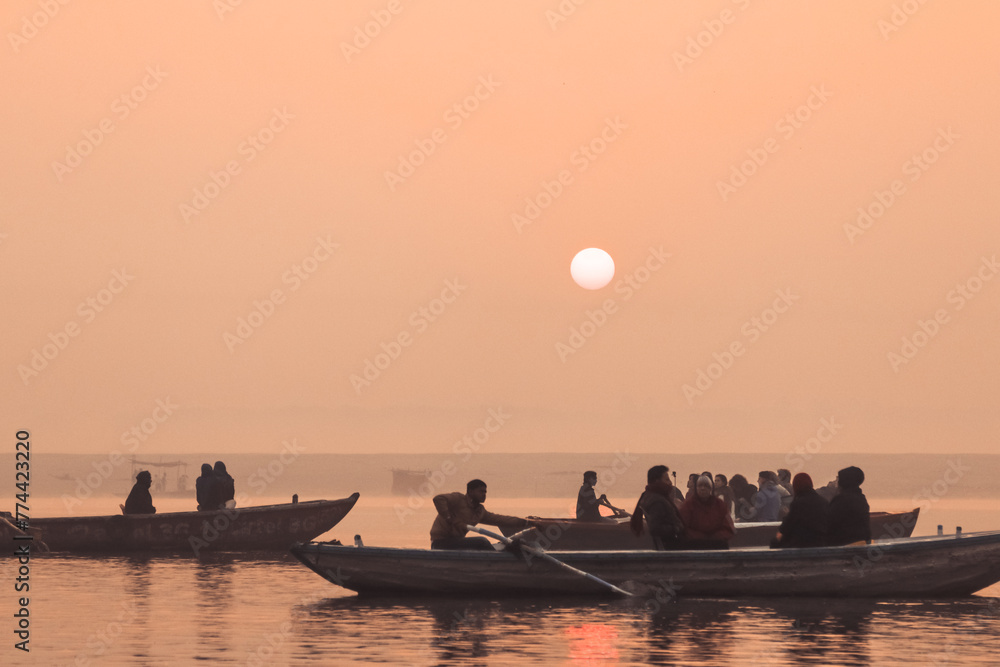Boats Ganges Ganga River Varanasi Benares Uttar Pradesh India Water ...