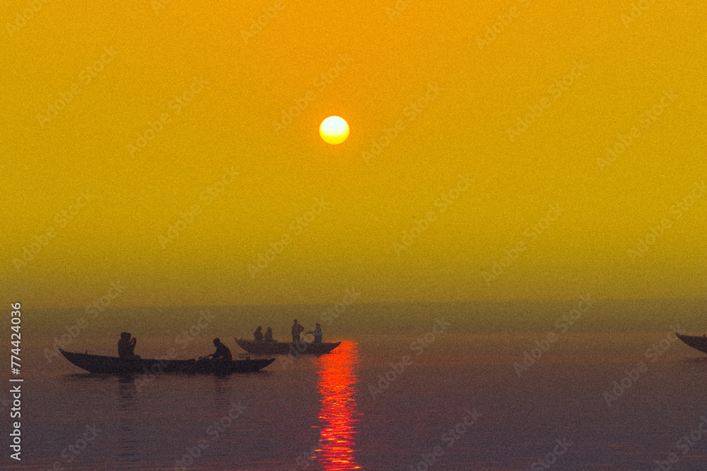Boats Ganges Ganga River Varanasi Benares Uttar Pradesh India Water ...